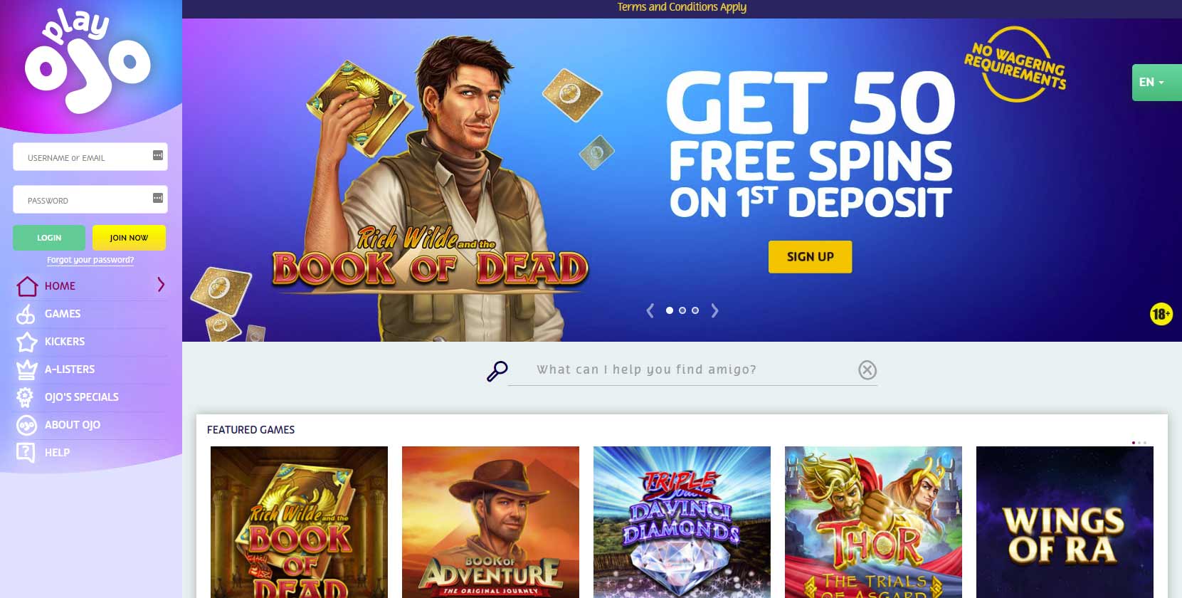 PlayOJO Casino - Online Slots & Casino reviews with the best bonuses