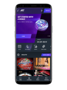 Jet Casino welcome bonus - 100% up to tо €2.000 plus 50 free spins